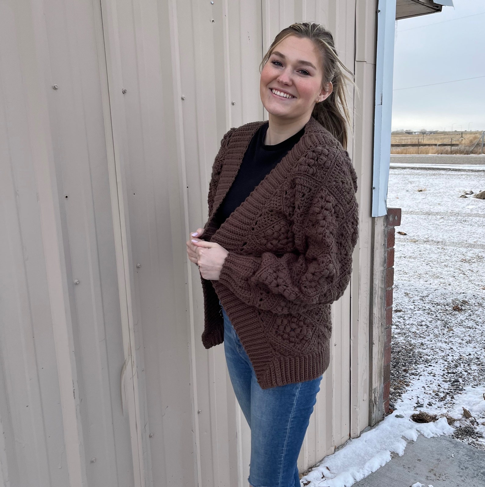 Bobbled Granny Square Crochet Cardigan Pattern Crochet - Etsy