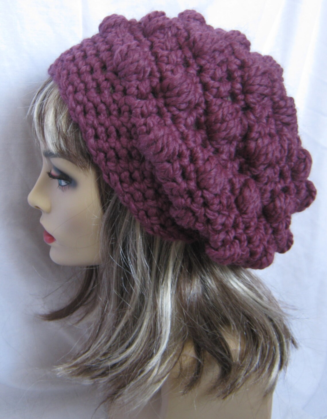 CROCHET PATTERN Pdf Chunky Bobbled Crocheted Slouchy Hat - Etsy