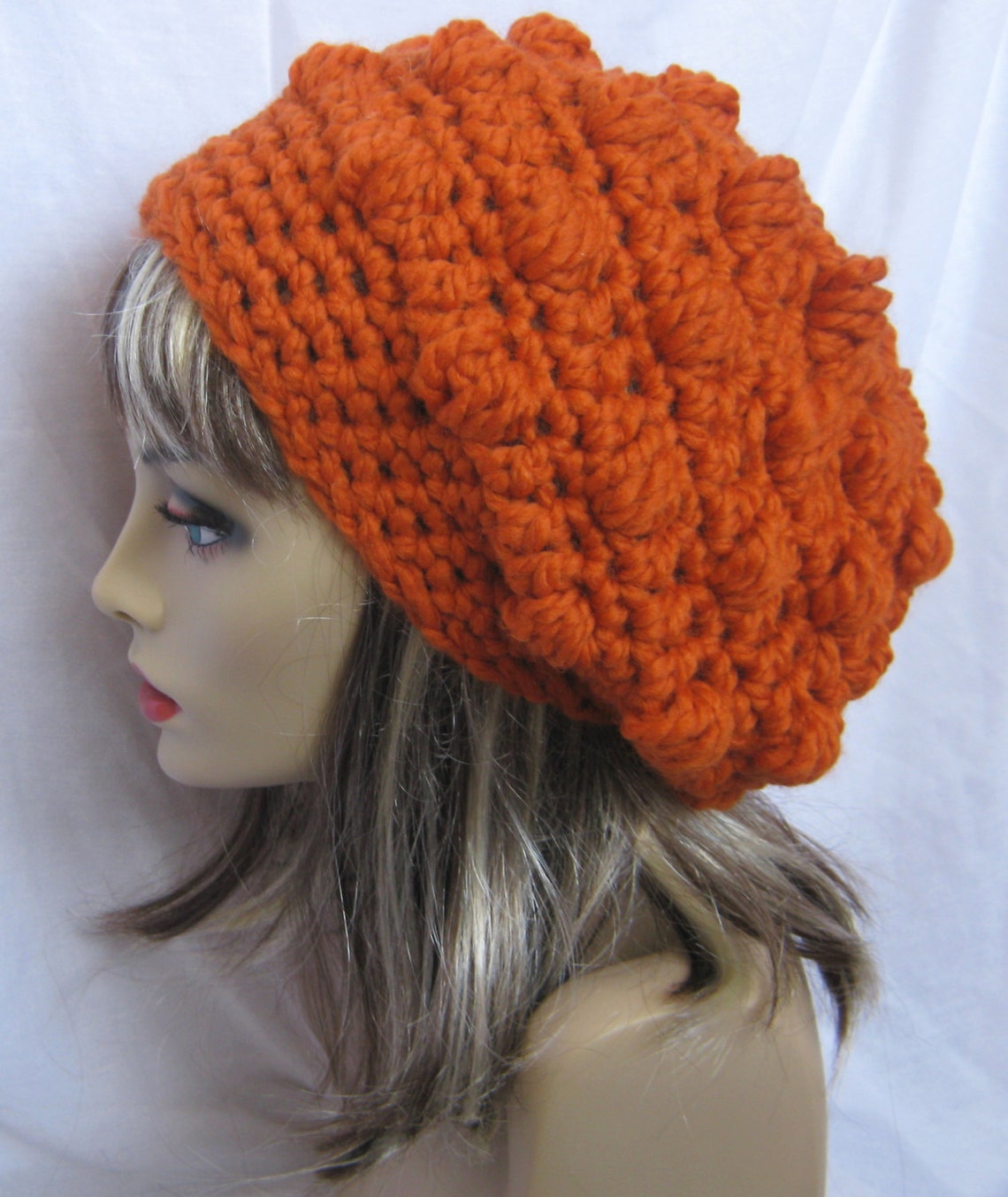 CROCHET PATTERN Pdf Chunky Bobbled Crocheted Slouchy Hat - Etsy