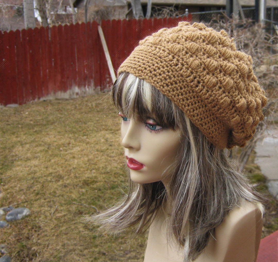 Crochet Slouchy Hat Pattern: Cinnamon Bobble Design (PDF Pattern) - Etsy