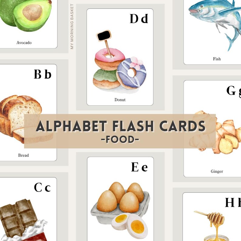 Food ABC Card | Printable Alphabet Cards | Montessori Education ...