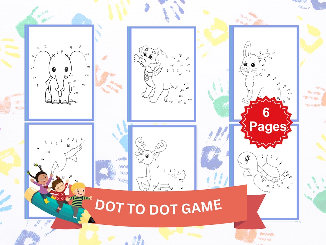 Animal Dot-to-dot Pages: Kids Printable Activity (6 Pages) (digital ...