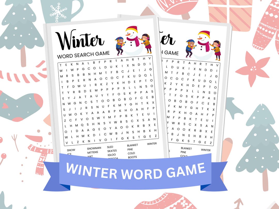 Winter Word Search Puzzle With Answers, Winter Kids Game 2025, Winter ...