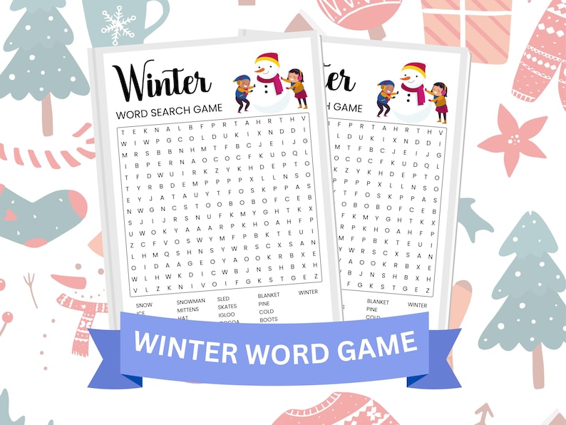 Winter Word Search Puzzle With Answers, Winter Kids Game 2025, Winter ...