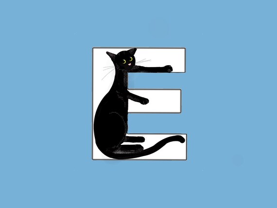 I CAT Postcard Alphabet Cat Letter Paper & Party Supplies Greeting ...