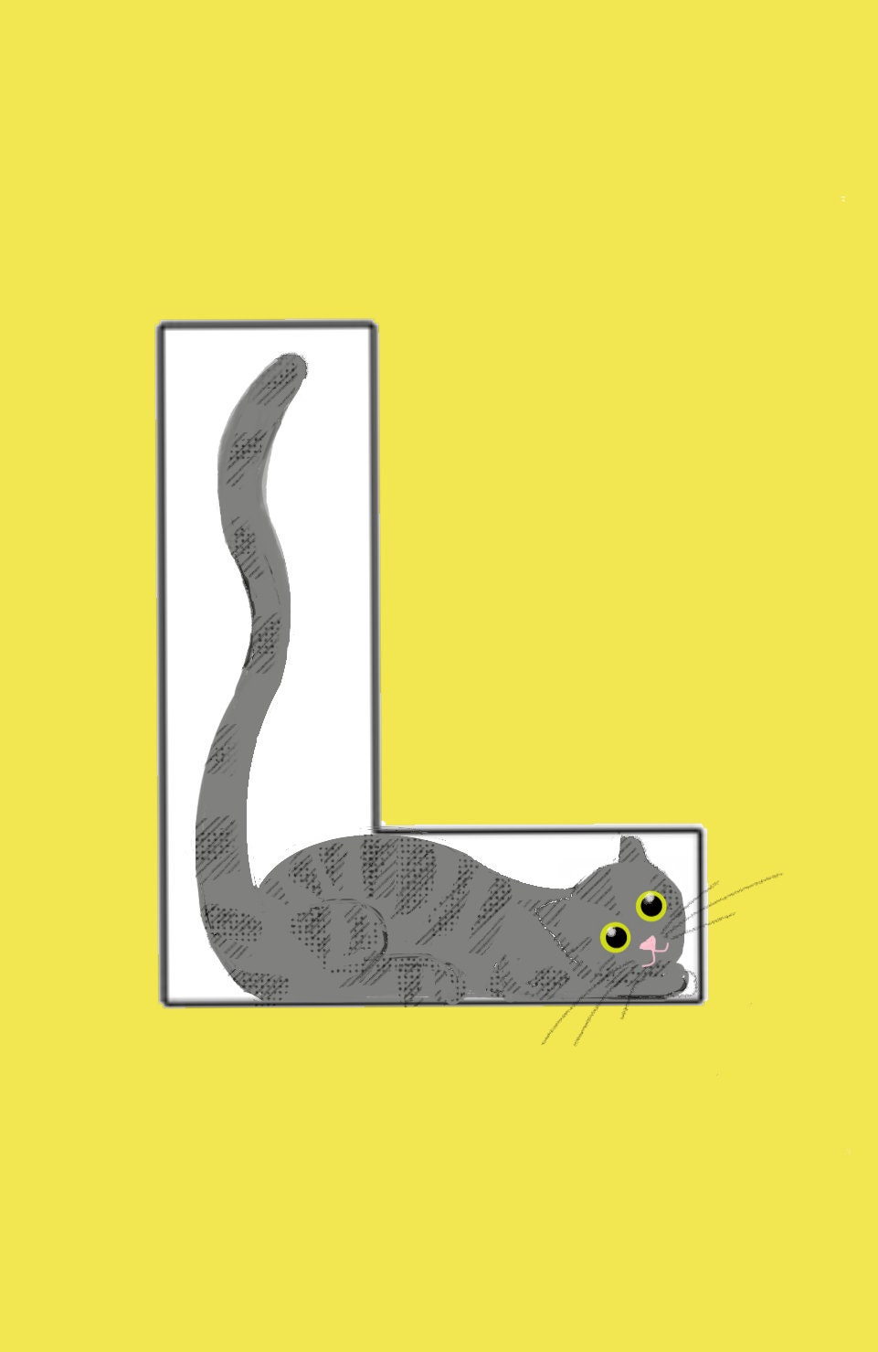 L CAT Postcard Alphabet Cat Letter - Etsy