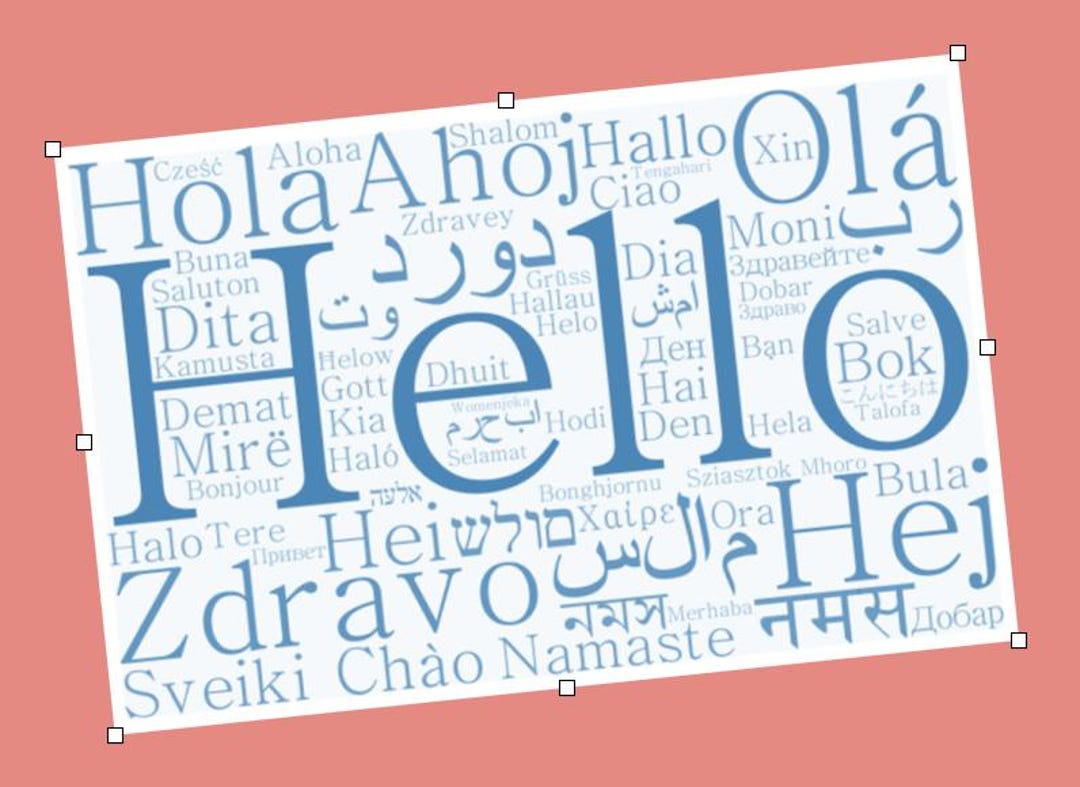 HELLO Postcard - Different Languages Greetings - Etsy