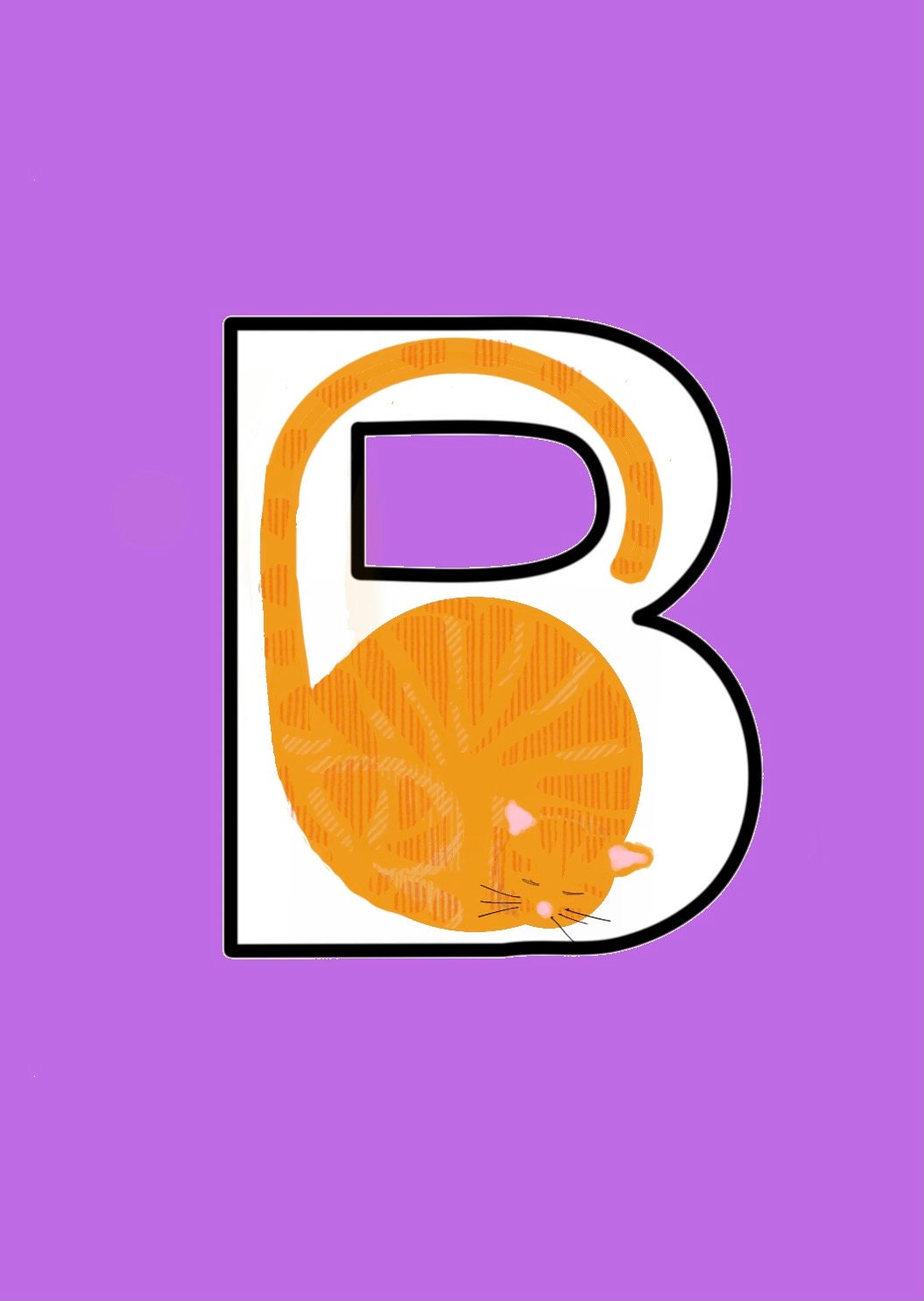 B CAT Postcard Alphabet Cat Letter - Etsy