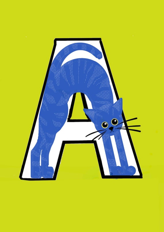 I CAT Postcard Alphabet Cat Letter Paper & Party Supplies Greeting ...