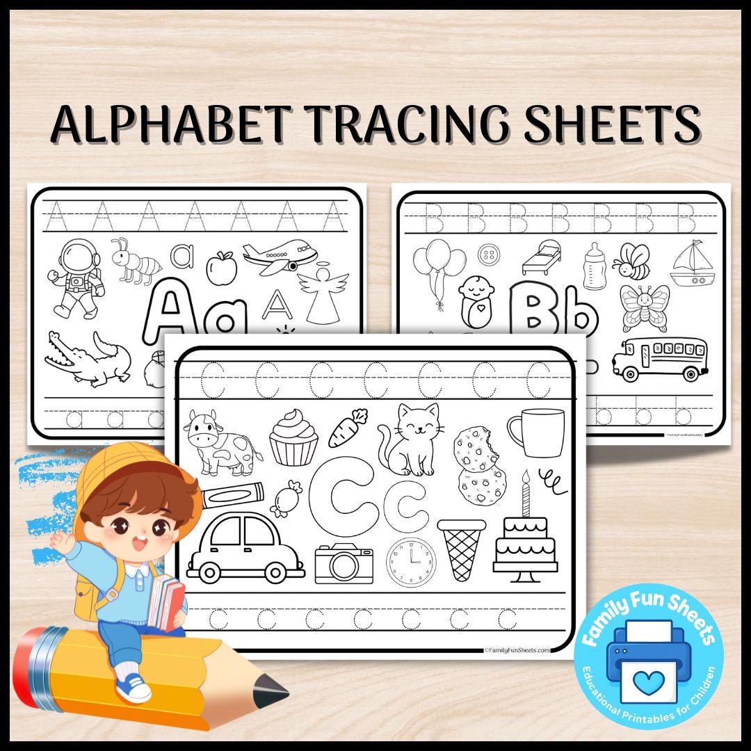 Alphabet Tracing Worksheets for Preschool Letter Tracing Worksheet ABC ...