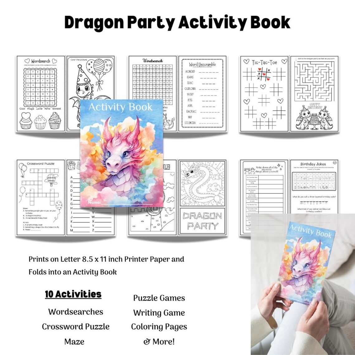 Birthday Party Favors Dragon Birthday Party Decorations Dragon Coloring ...