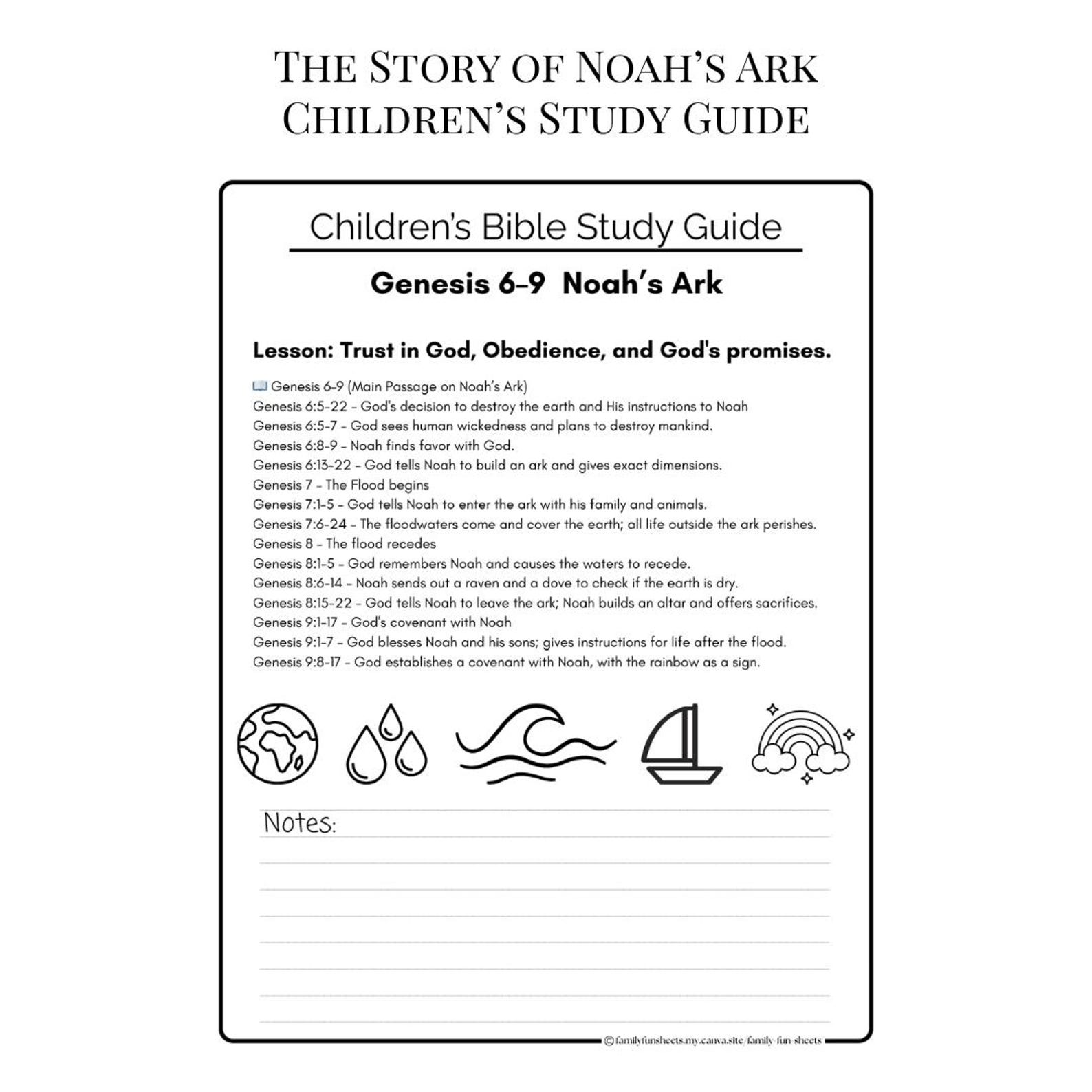Bible Stories for Kids Noahs Ark Printable Kids Bible Study Sunday ...