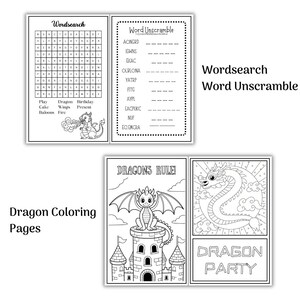 Birthday Party Favors Dragon Birthday Party Decorations Dragon Coloring ...