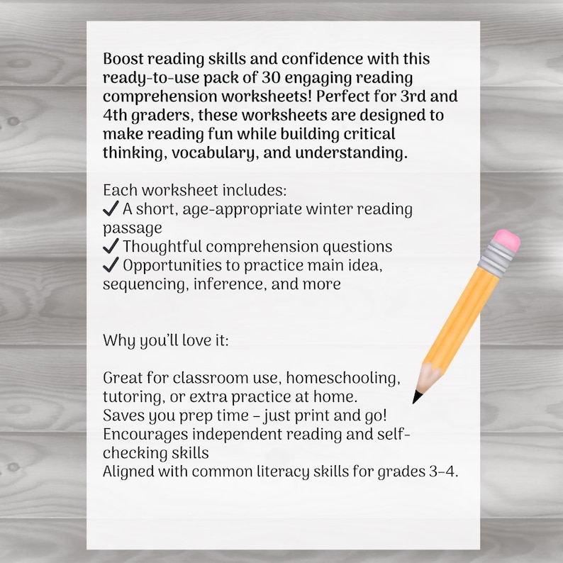 3rd Grade Winter Reading Comprehension Passages for 4th Grade 3rd Grade ...