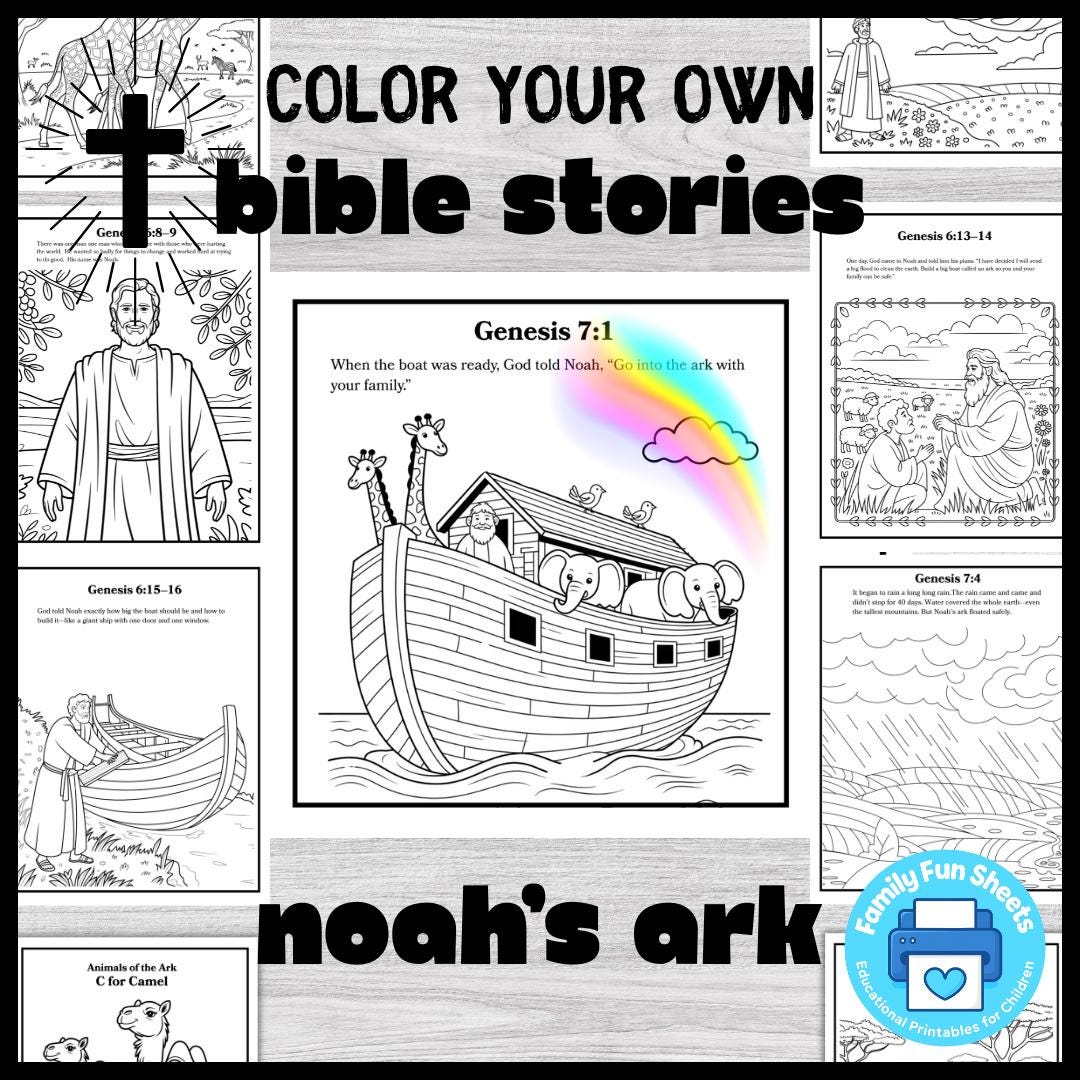 Bible Study for Kids Noahs Ark Coloring Pages Sunday School Church ...