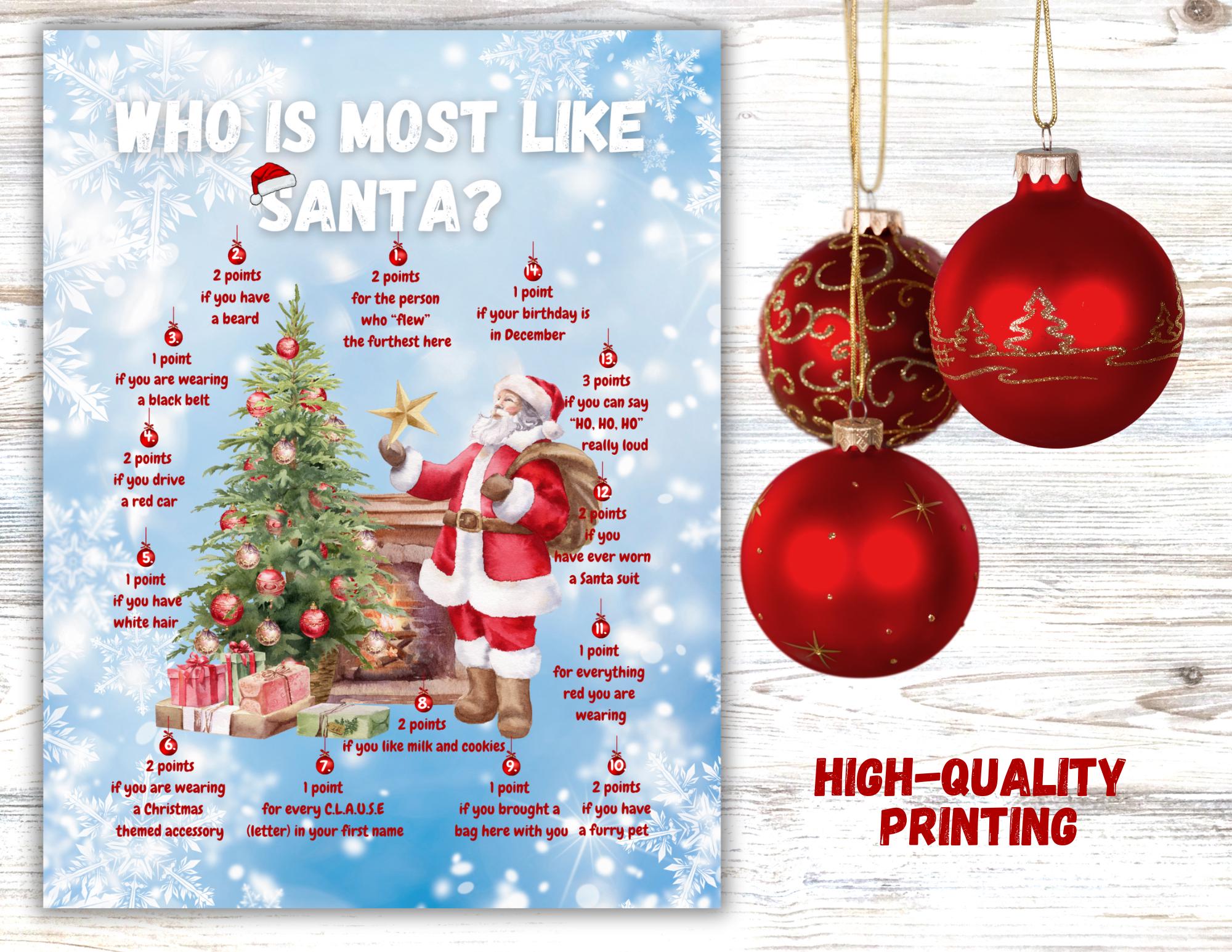 Who is Most Like Santa, Christmas Icebreaker Game, Christmas Office ...