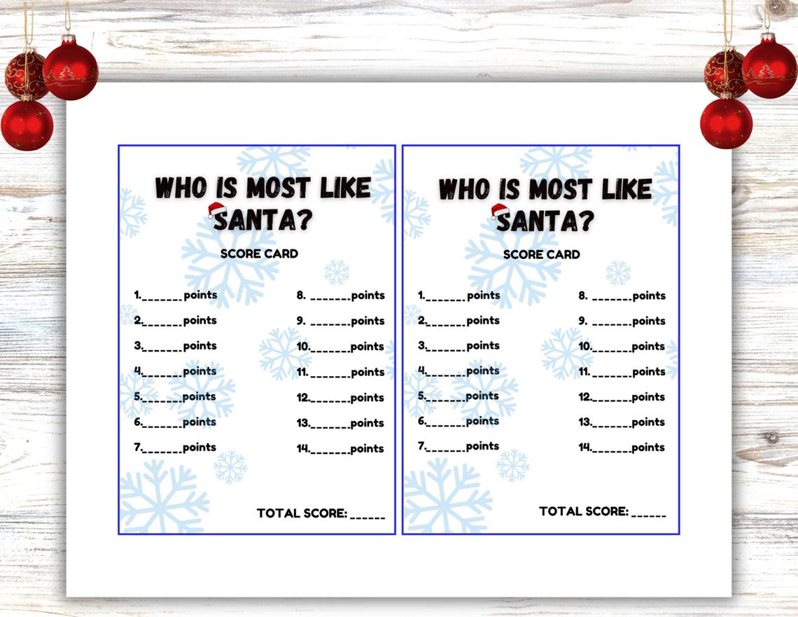 Who is Most Like Santa, Christmas Icebreaker Game, Christmas Office ...