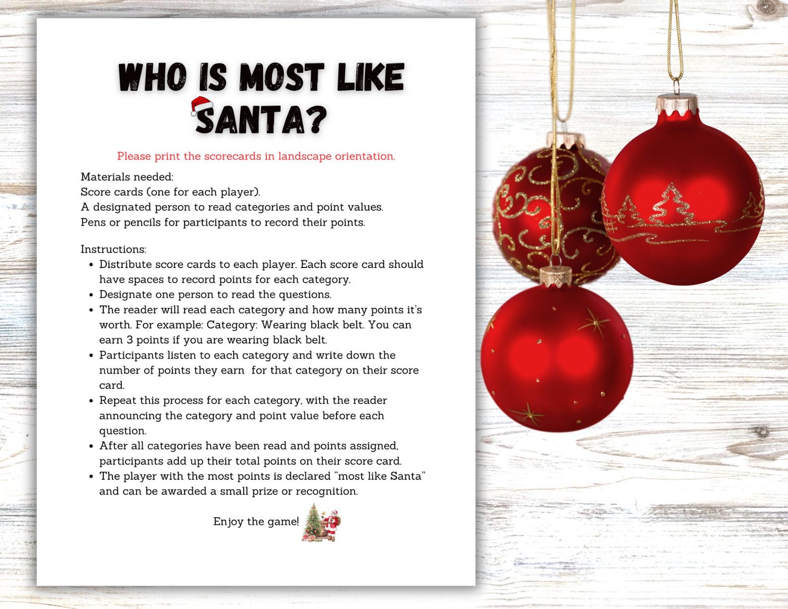 Who is Most Like Santa, Christmas Icebreaker Game, Christmas Office ...