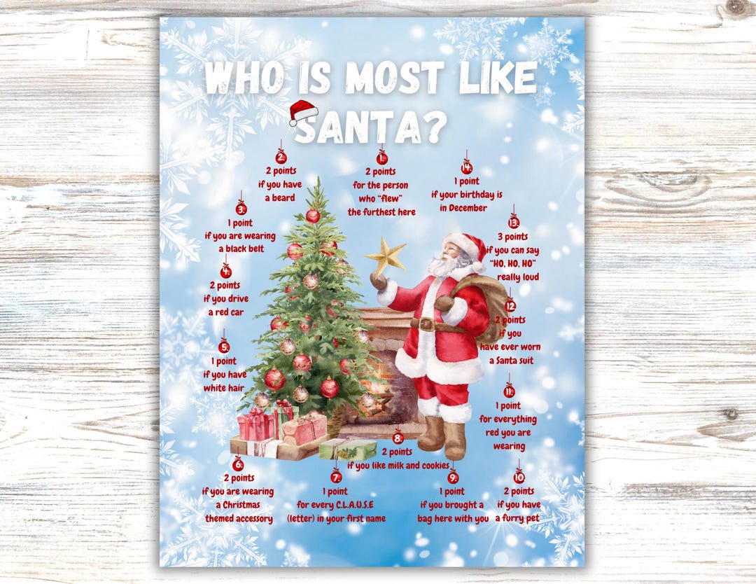 Who is Most Like Santa, Christmas Icebreaker Game, Christmas Office ...