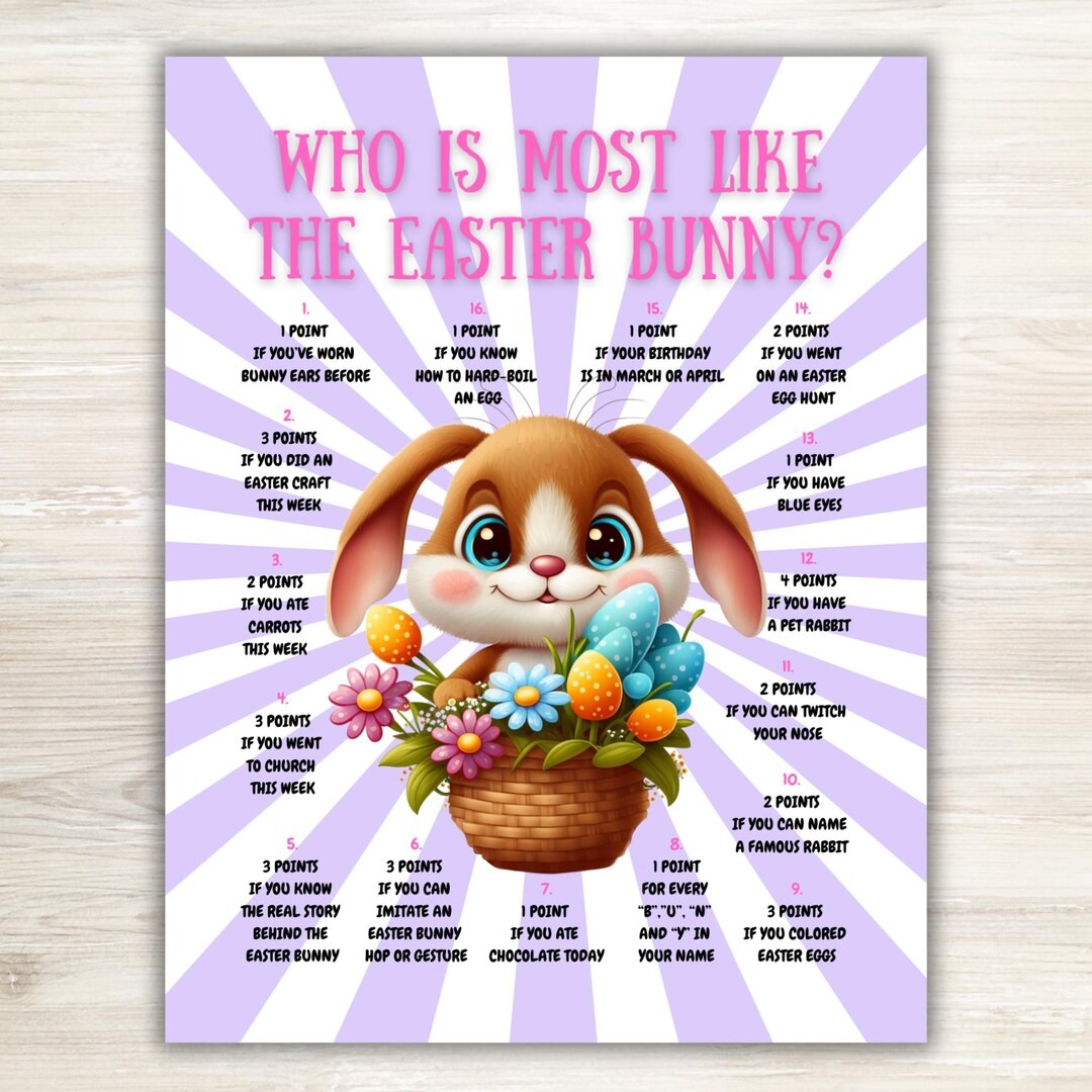 Who is Most Like the Easter Bunny, Funny Easter Games, Easter Games ...