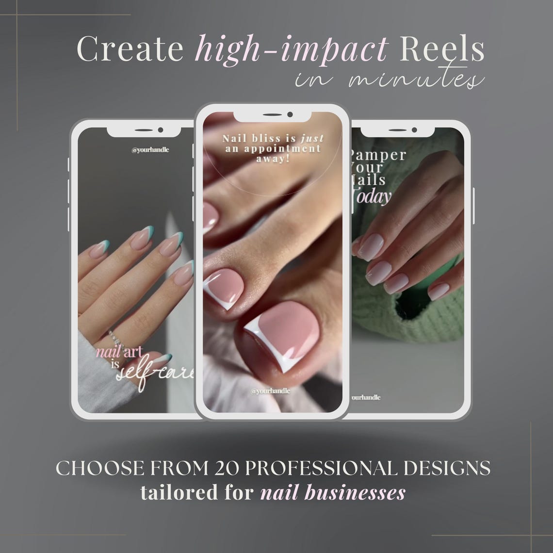 Nail Tech Social Media Reel Templates: Manicure & Pedicure (canva) - Etsy