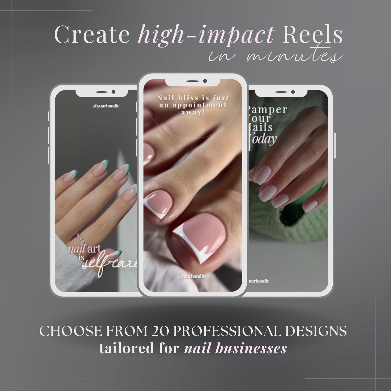 Nail Tech Social Media Reel Templates: Manicure & Pedicure (canva) - Etsy