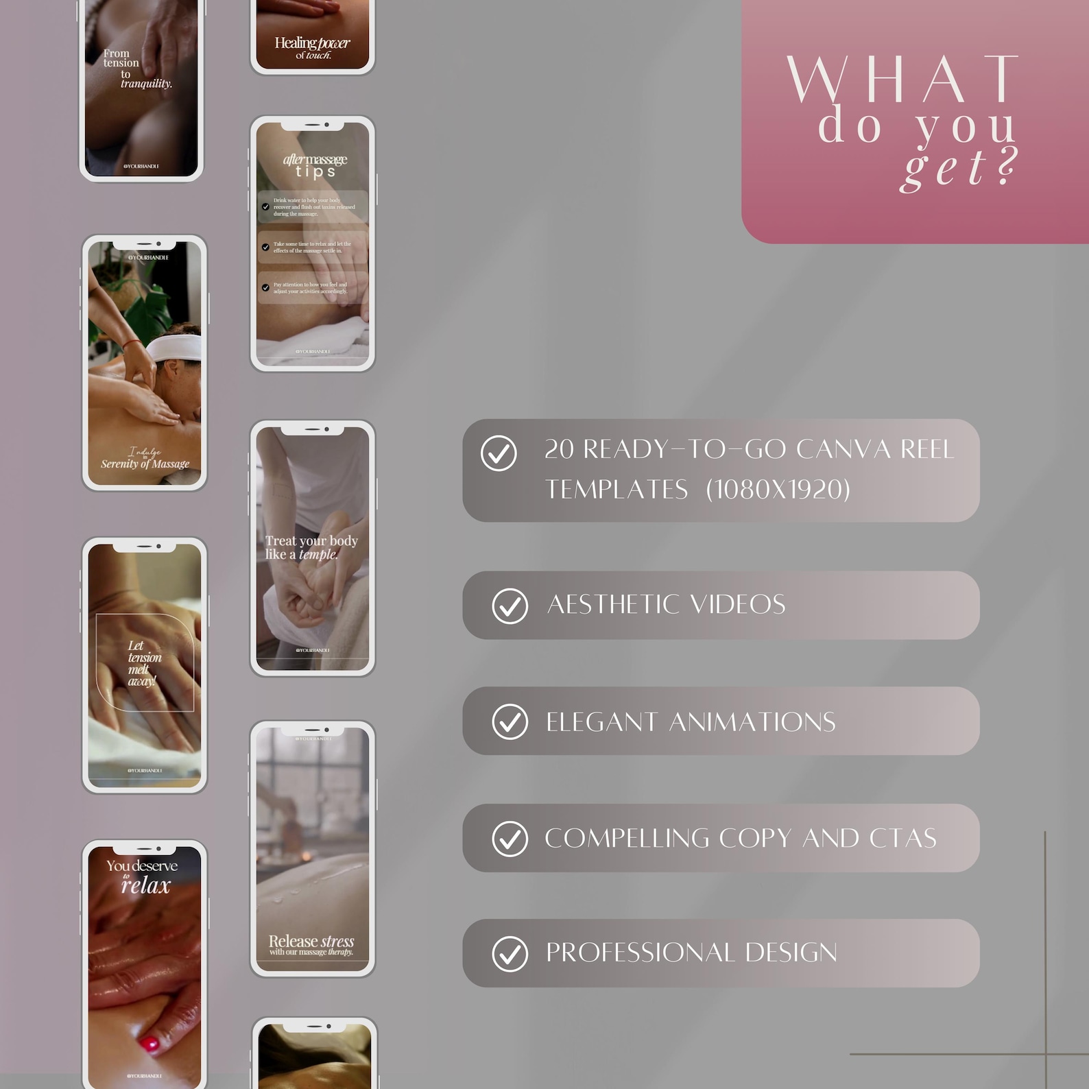 Massage Instagram Story Canva Templates | Massage Therapist Social ...
