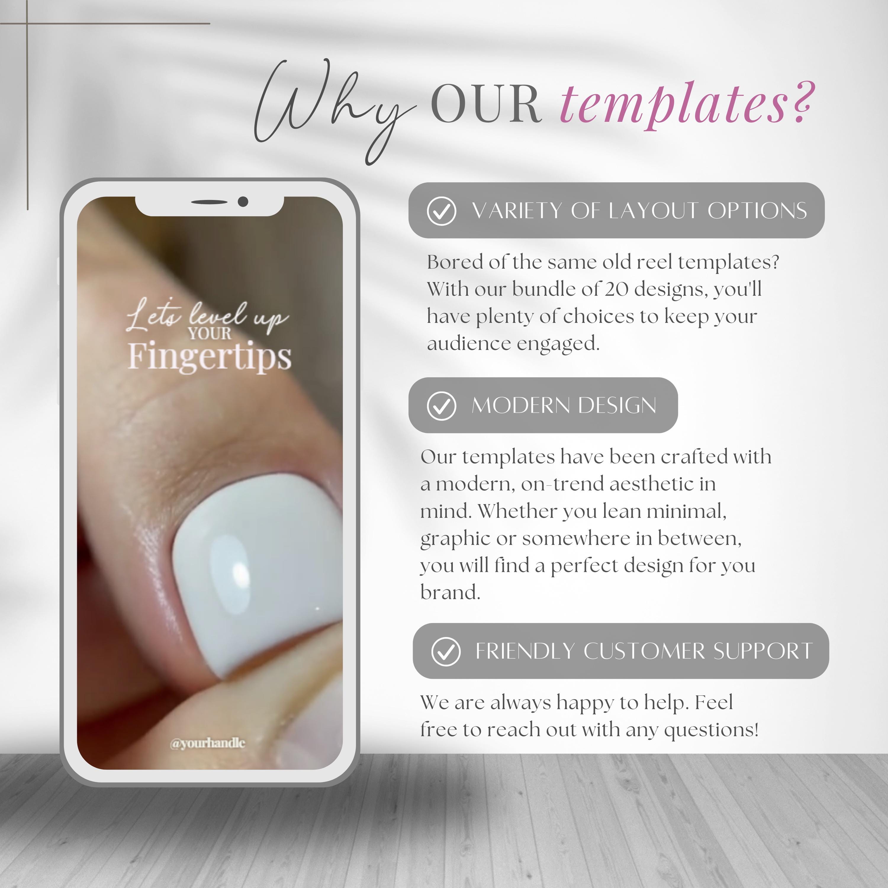 Nail Tech Social Media Reel Templates: Manicure & Pedicure (canva) - Etsy