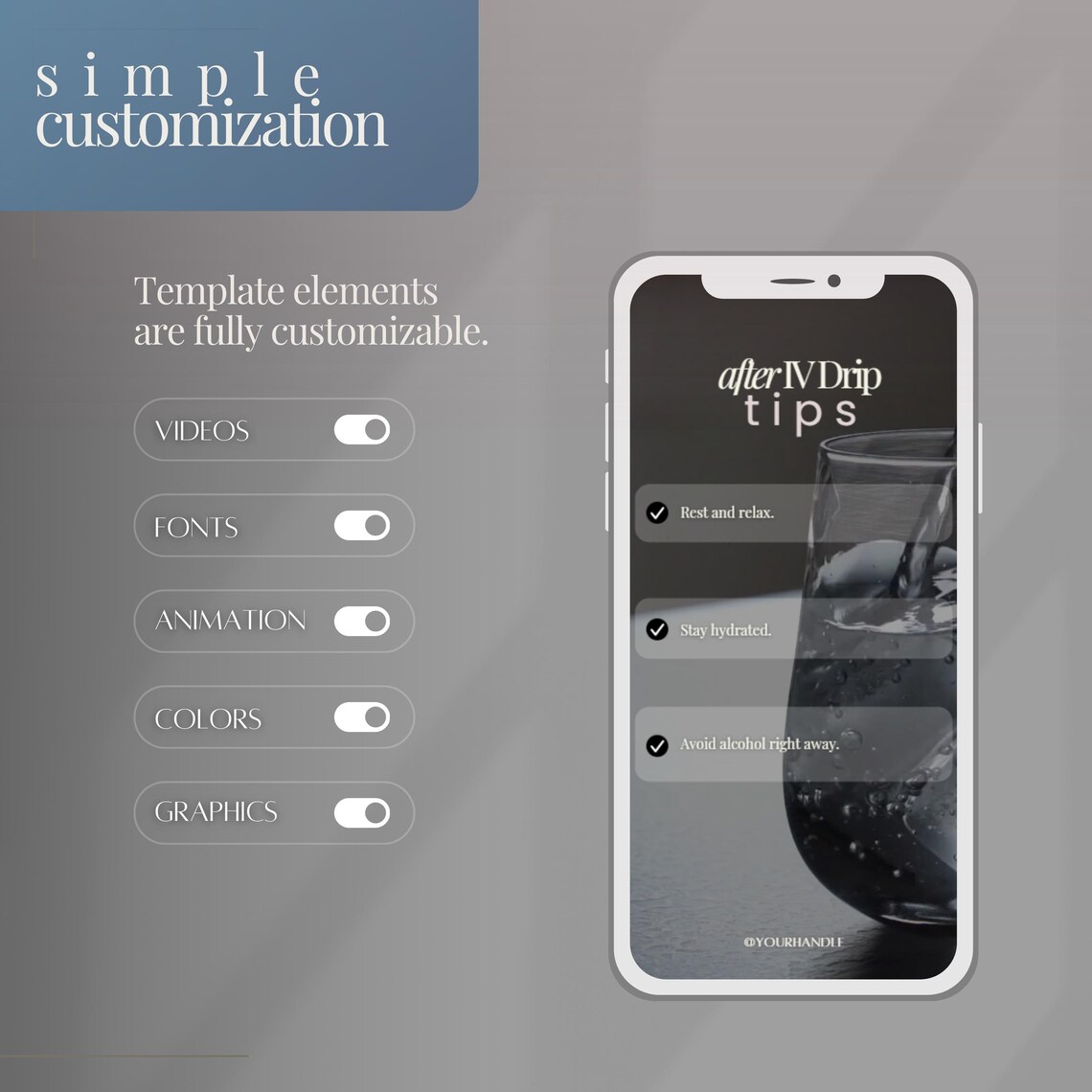 IV Drip Therapy Instagram Reels: Social Media Content for Canva ...