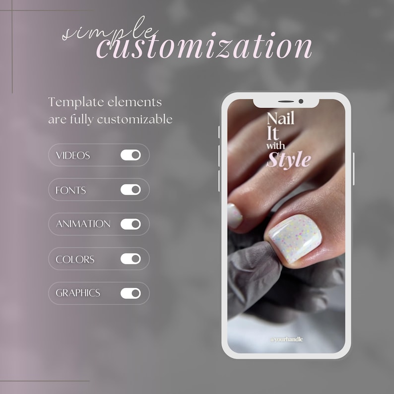 Nail Tech Social Media Reel Templates: Manicure & Pedicure (canva) - Etsy
