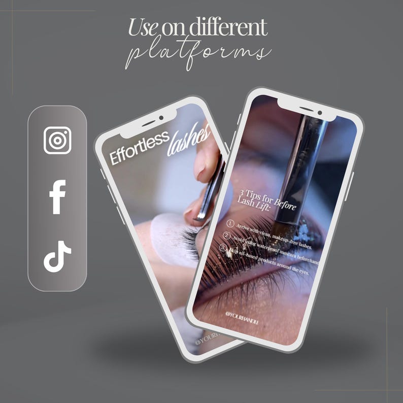 Lash Tech Instagram Reels and Posts: Lift and Extension Social Media ...