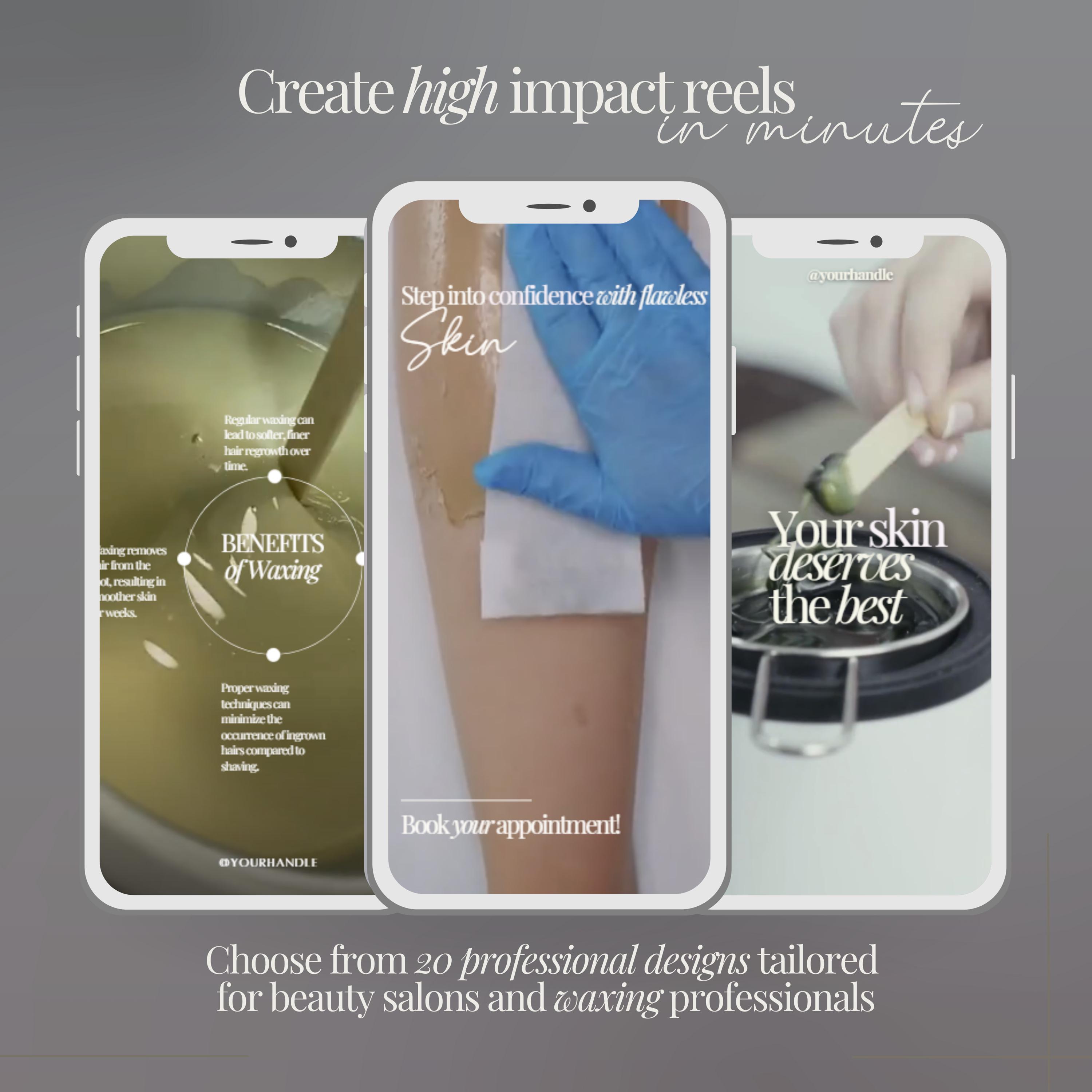Waxing Reel Templates: Hair Removal Social Media Content (canva) - Etsy