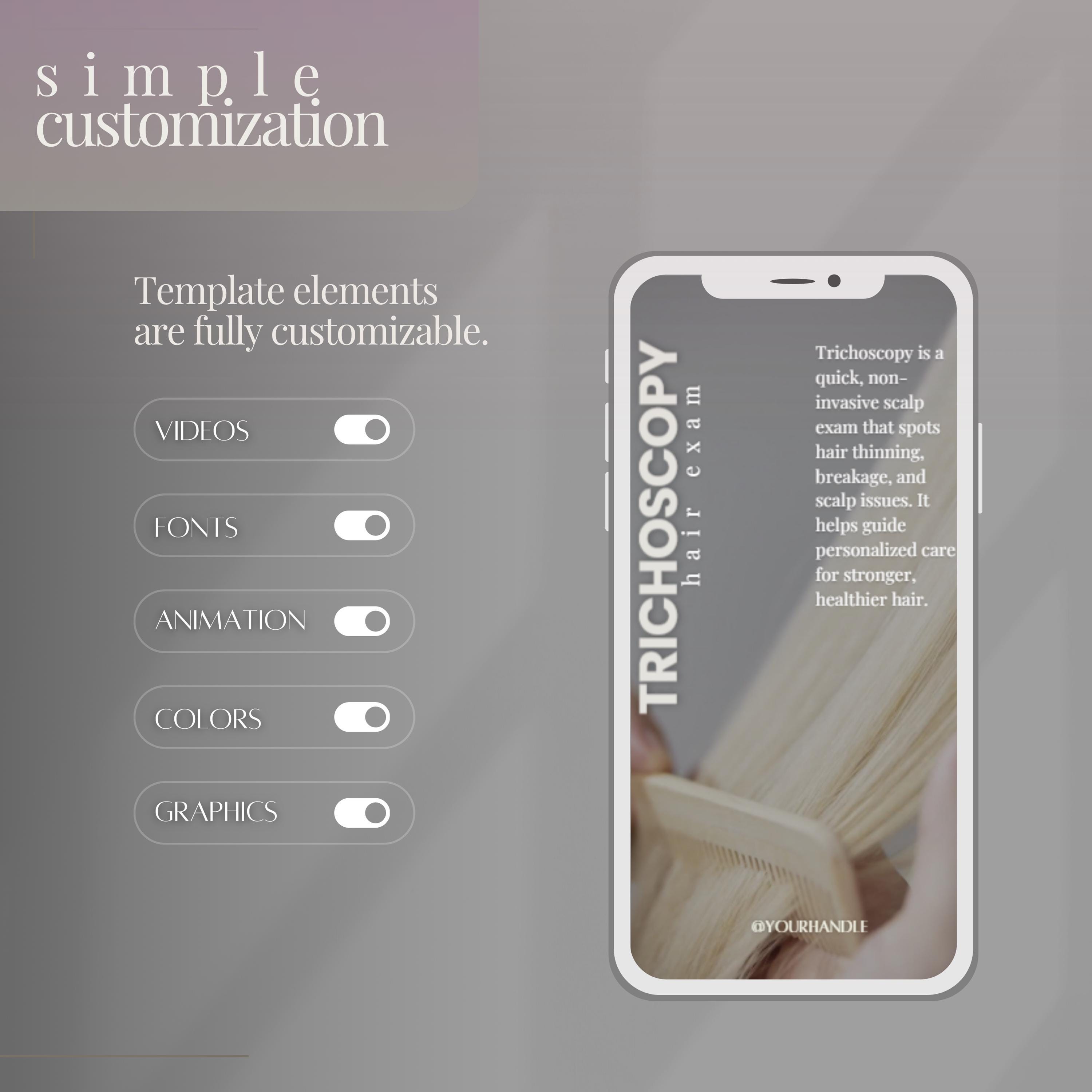 Trichology Instagram Reel Templates: Hair & Scalp Care Social Media ...