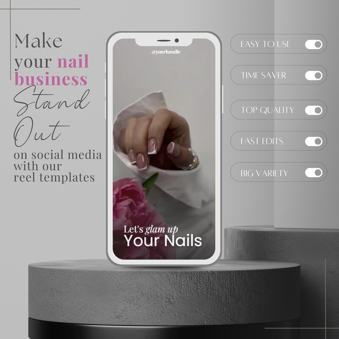 Nail Tech Social Media Reel Templates: Manicure & Pedicure (canva) - Etsy