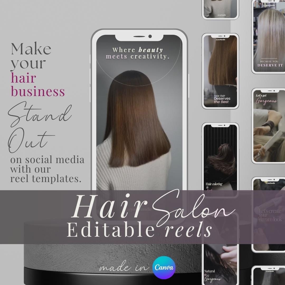 Hairstylist Social Media Story Templates | Hair Salon Reel Ideas ...