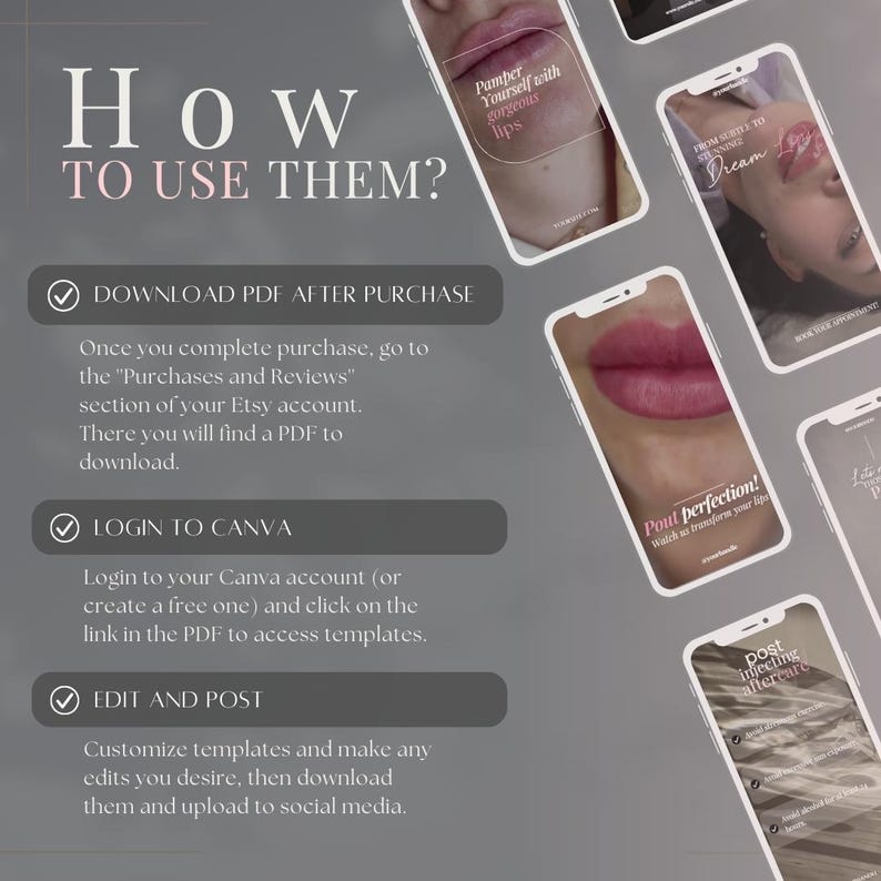 Lip Filler Faceless Instagram Video Reel Templates | Lip Injection ...