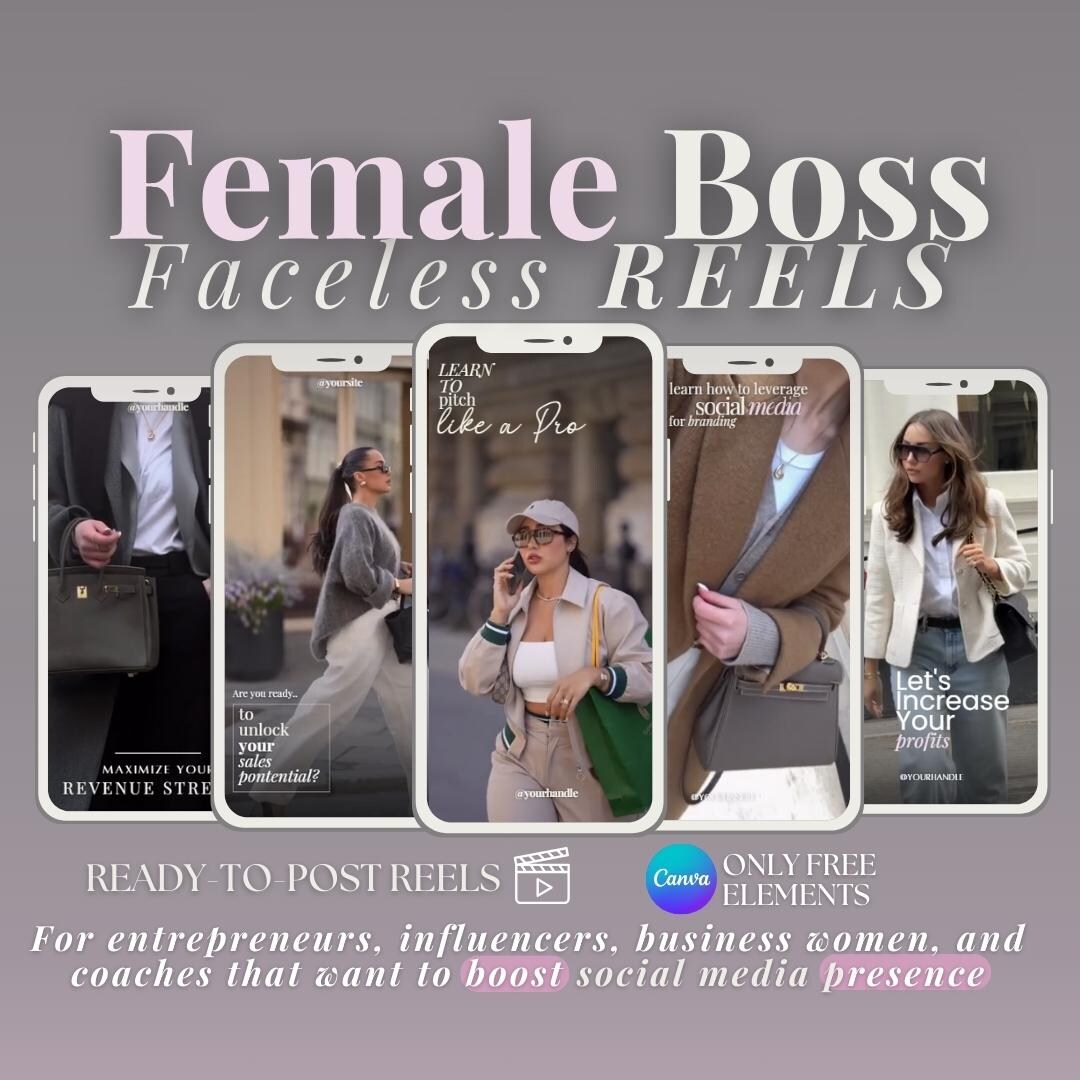 Faceless Reels Templates: Lady Boss Instagram Story (canva) - Etsy