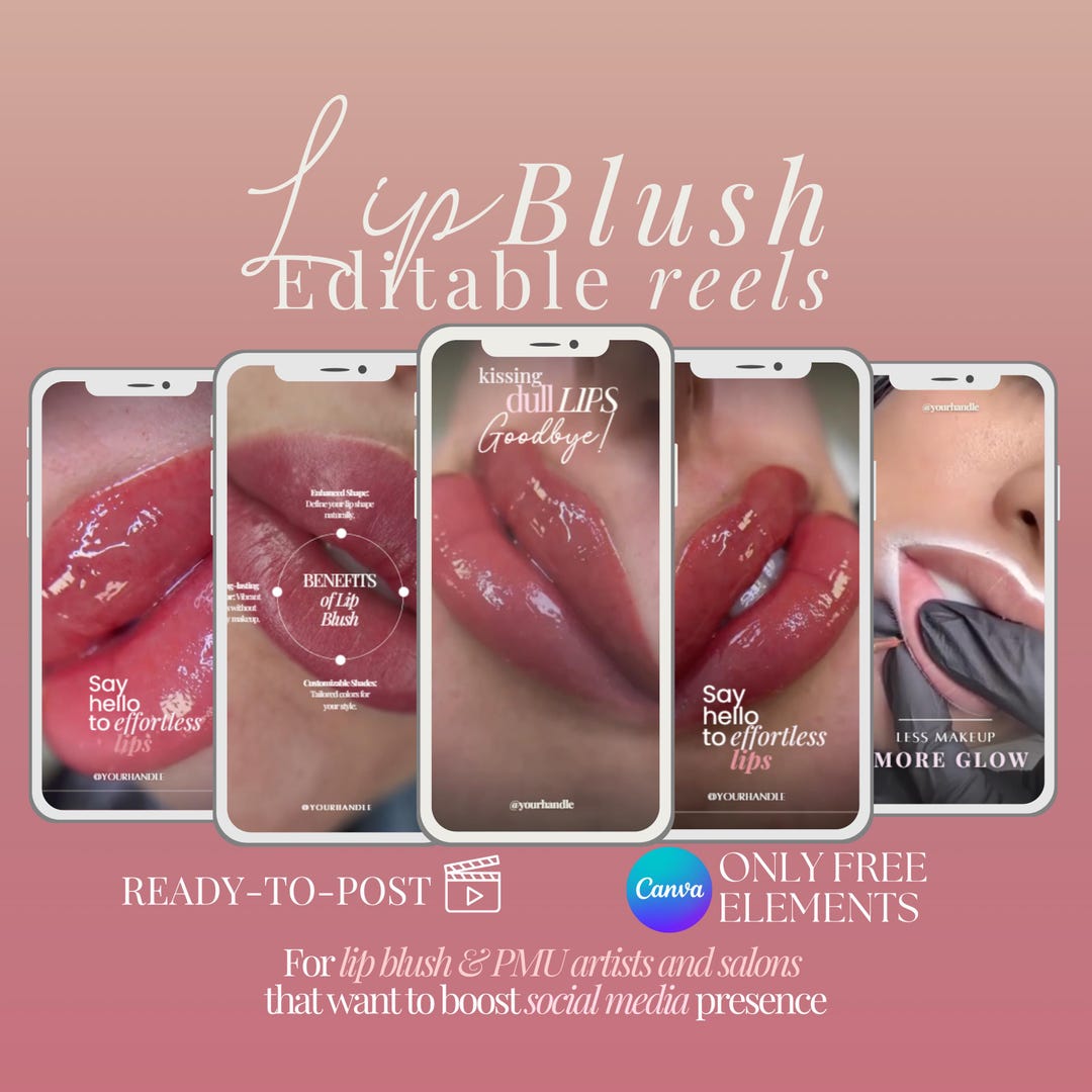 Lip Blushing Instagram Reel Templates | PMU Artist Story Ideas ...