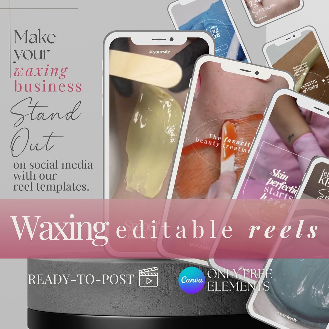Waxing Social Media Reels: Editable Instagram Templates (canva) - Etsy