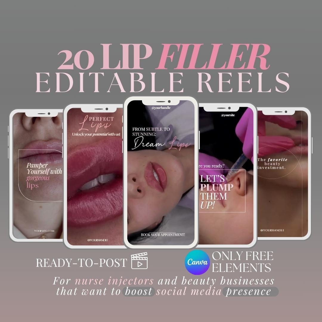 Lip Filler Faceless Instagram Video Reel Templates | Lip Injection ...