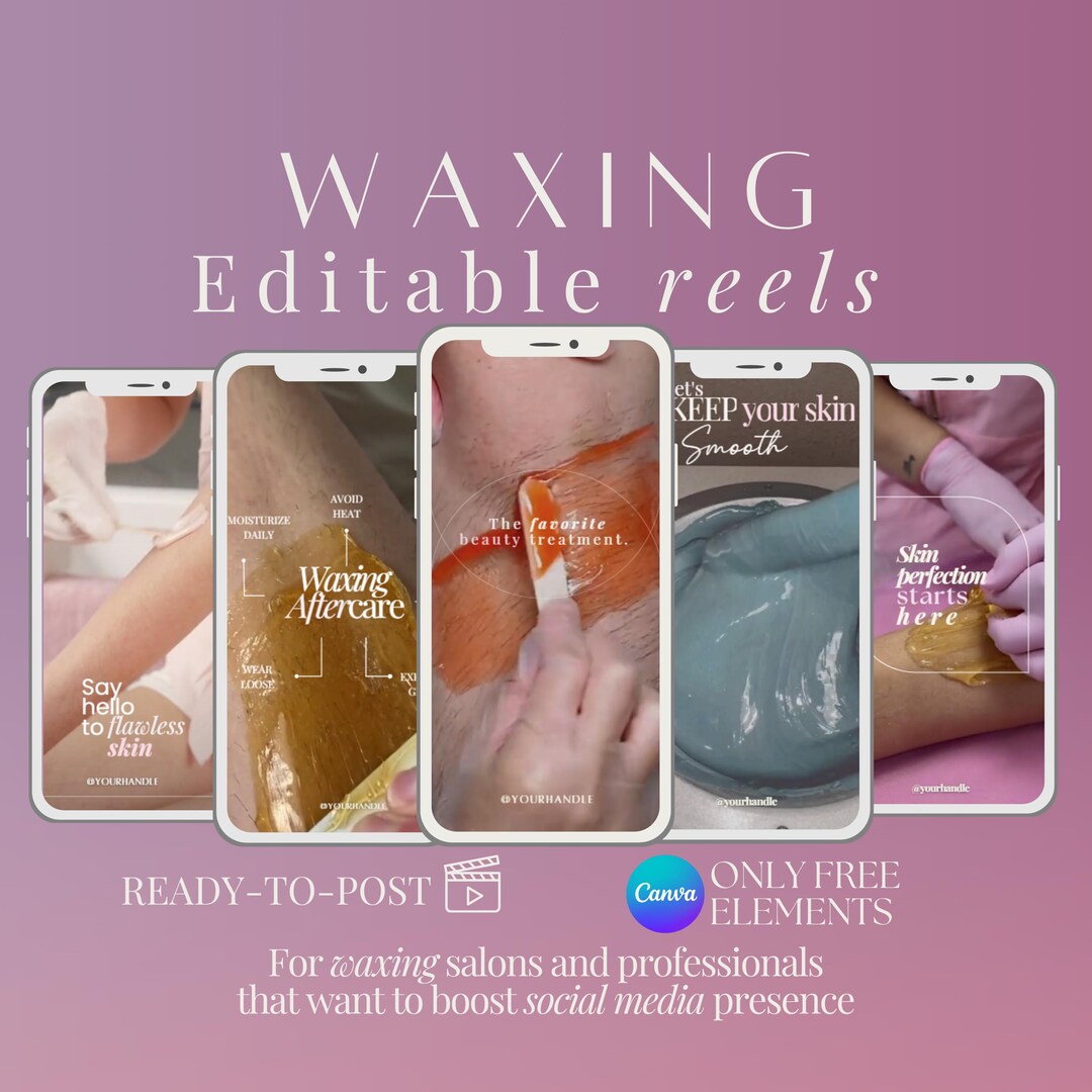 Waxing Reel Templates: Hair Removal Social Media Content (canva) - Etsy