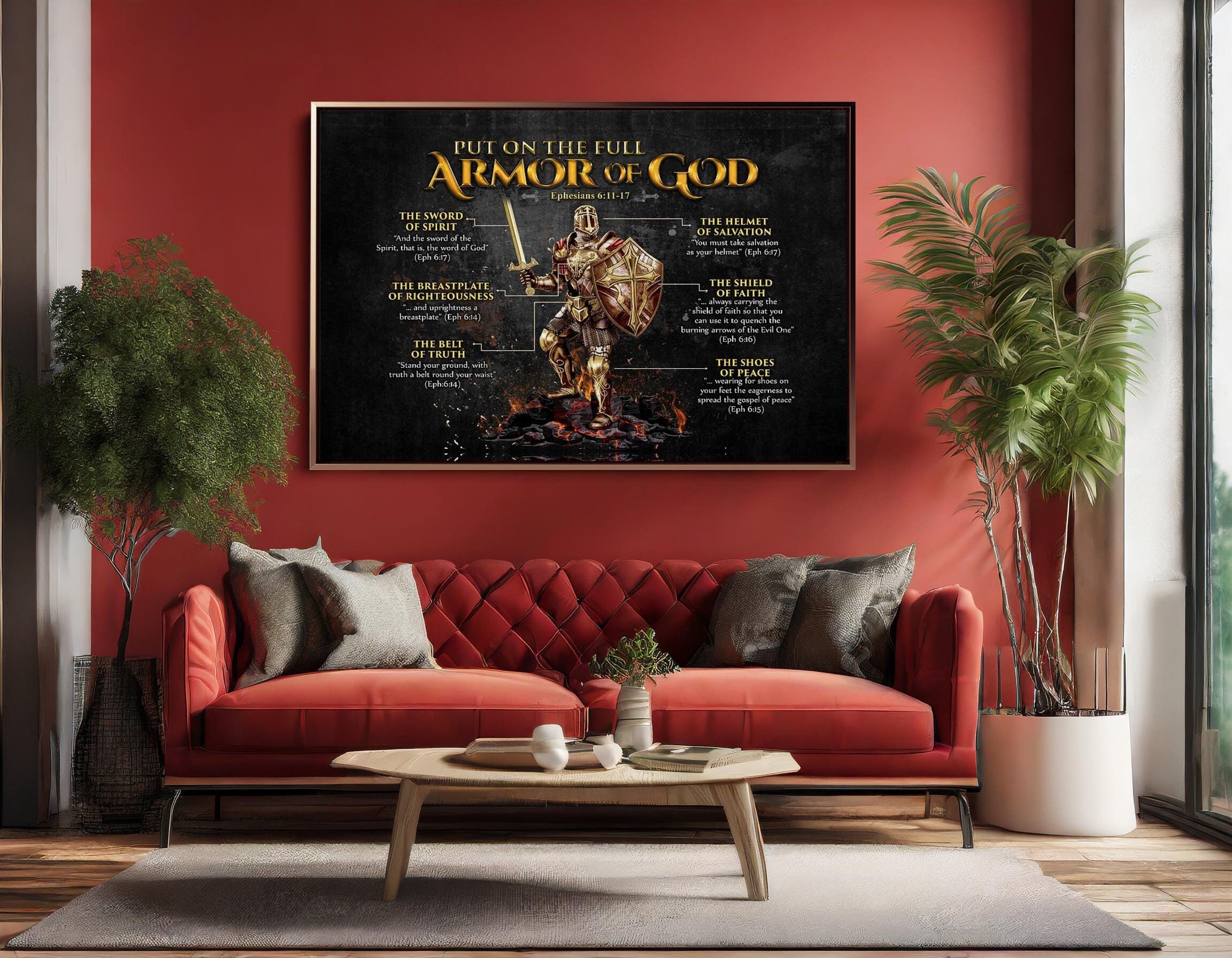 Full Armor of God Canvas Print, God Wall Art Home Decor, Christian Gift ...