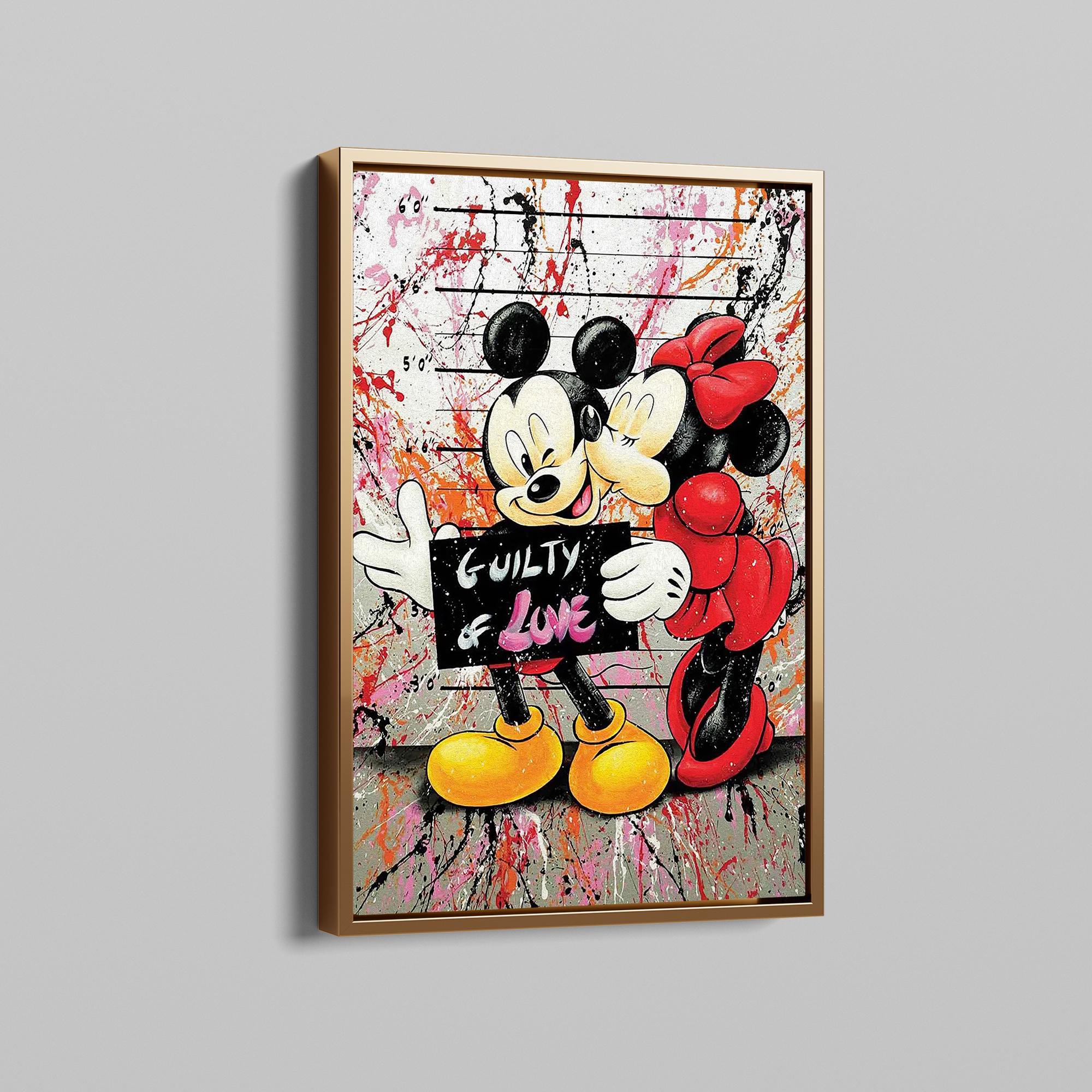 Guilty of Love Mickey and Minnie Mouse Canvas Wall Art, Banksy Style ...