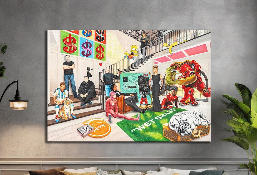 Multi-character Pop Art Canvas Print - Elon Musk, Hulk, Flash | Bold ...