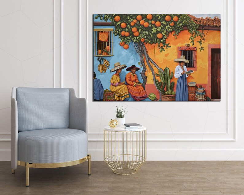 Mexican Traditional Home Painting Canvas Print - Mexican Housewarming ...