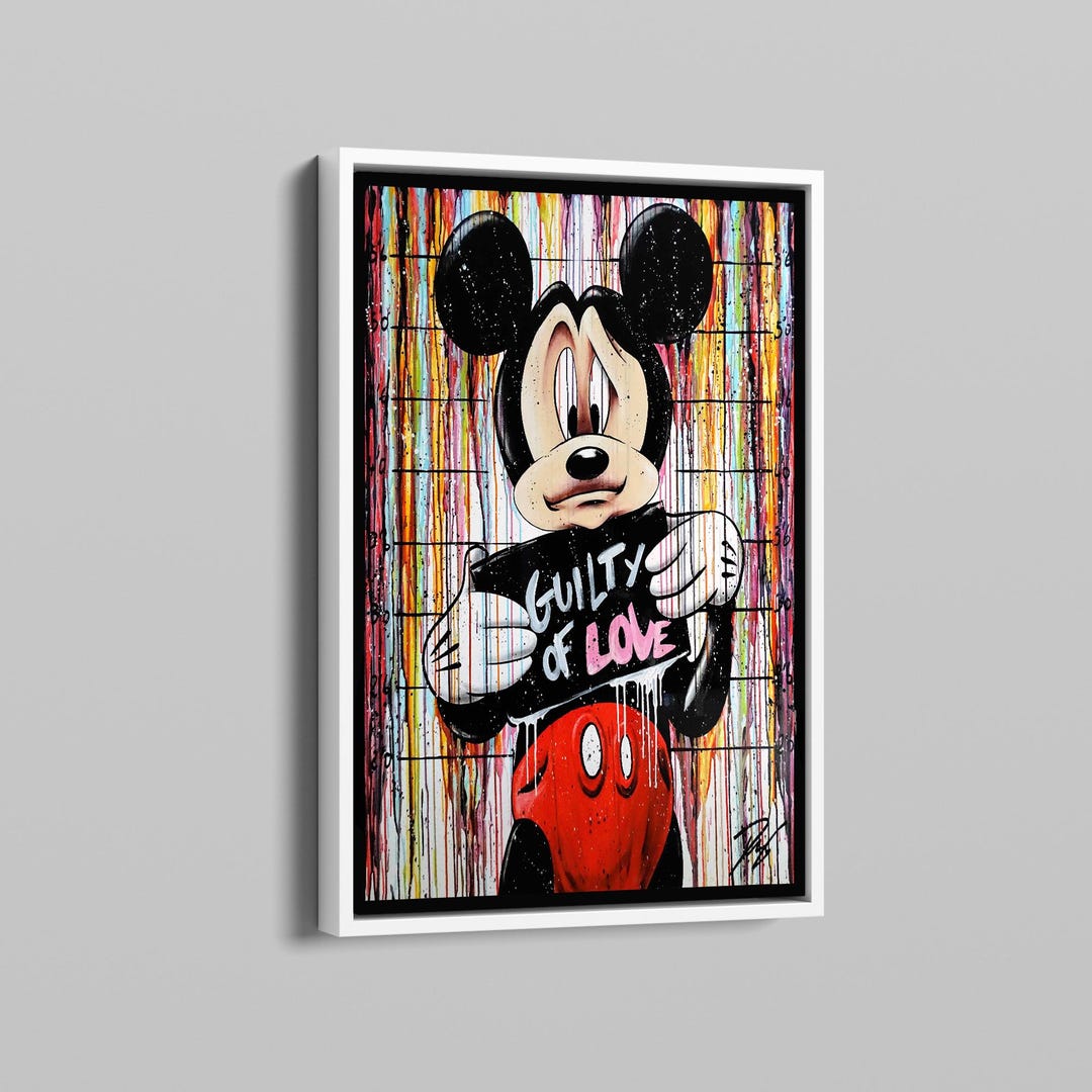 Mickey Mouse Pop Art Canvas | Banksy Style Graffiti | Bold Wall Art for ...