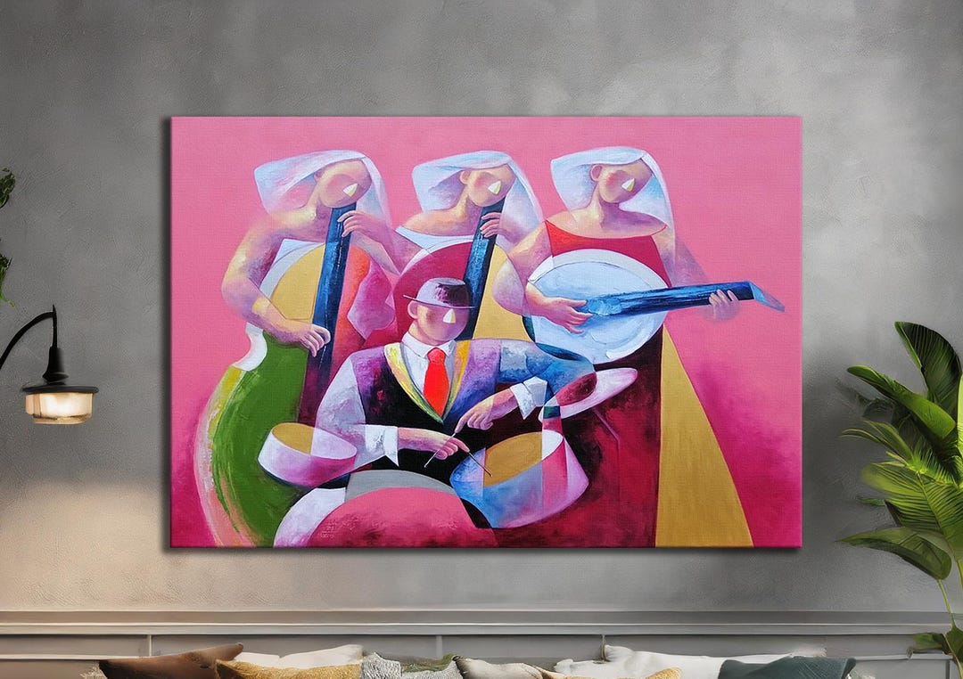 Abstract Cubism Orchestra Canvas Print - Dynamic and Artistic Musical ...