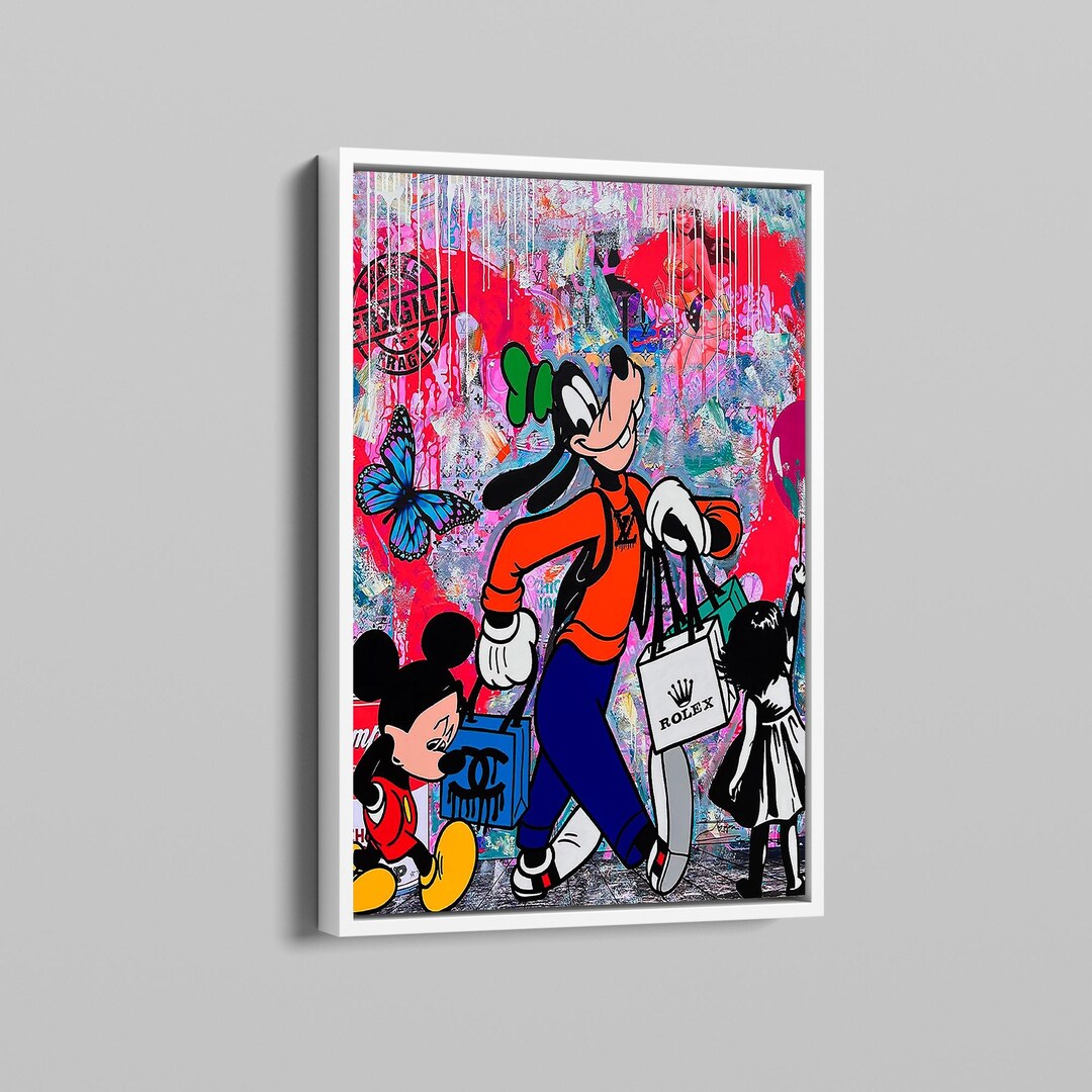 Banksy Style Street Graffiti Goofy Canvas Wall Art Bold Pop Art Canvas ...