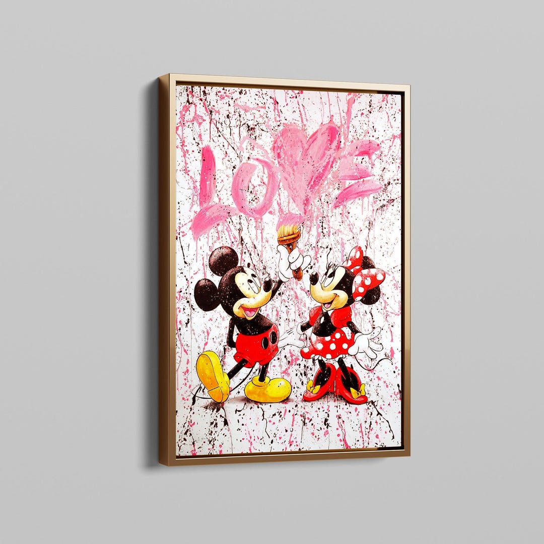 Banksy Mickey and Minnie Mouse Love Abstract Pop Art Canvas, Street ...