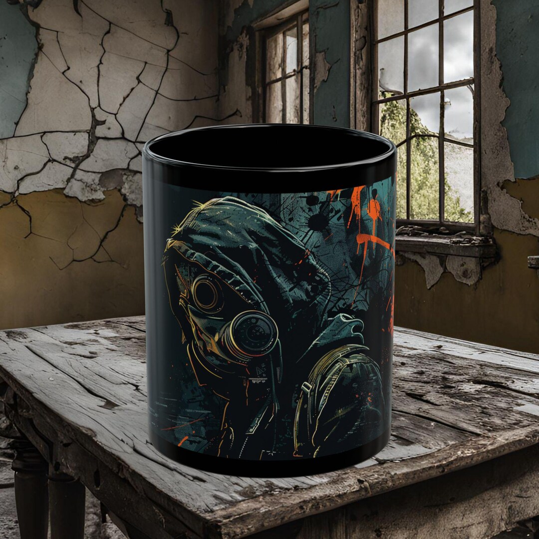 Urban Explorer Mug - Gas Mask, Urban Explorer Adventure Cup, Printed ...